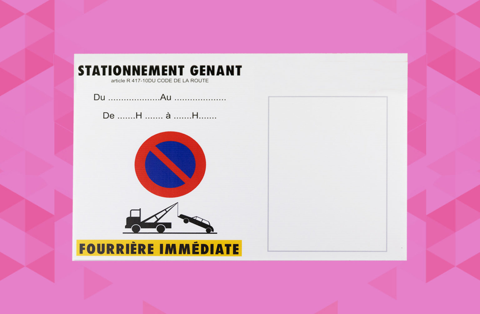 Panneau stationnement gênant - Silkolor